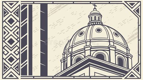 Domed Building Abstract Architectural Sketch Vector Design Generative Ai Stock Vector