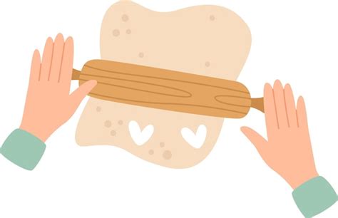 Premium Vector Rolling Pin Dough Cookies