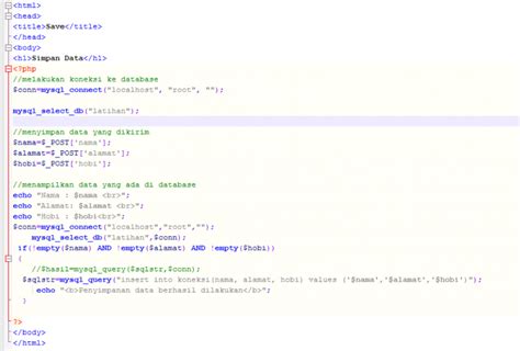 Menyimpan Dan Menampilkan Data Dari Database