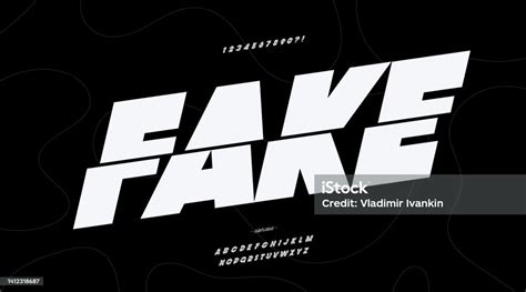 vector fake font bold style white color stock illustration download
