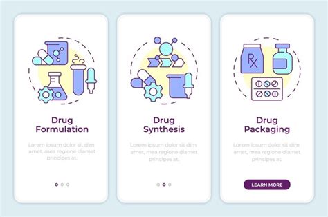 Premium Vector Drug Manufacturing Onboarding Mobile App Screen