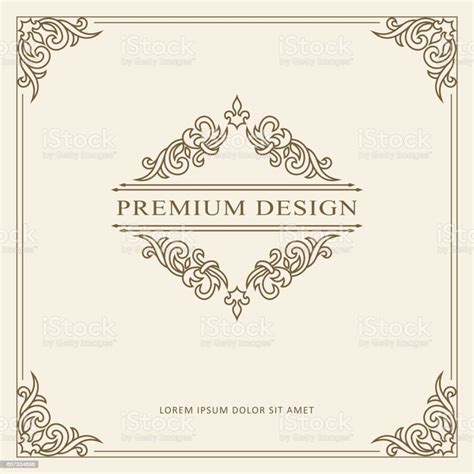 빈티지 장식 인사말 카드 벡터 템플릿입니다 레트로 럭셔리 초대장 로얄 인증서입니다 Flourishes 프레임입니다 벡터 배경 0명에 대한 스톡 벡터 아트 및 기타 이미지