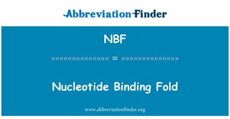 Nbf Significa Nucleótidos Encuadernación Fold Nucleotide Binding Fold