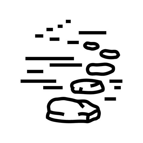 Stepping Stones Progress Line Icon Illustration 46343522 Vector Art At Vecteezy