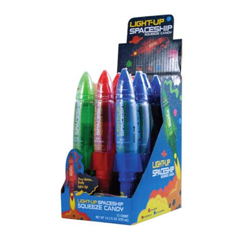 Kokos Light Up Spaceship Squeeze Candy 1 18oz 72ct I Got Your Candy