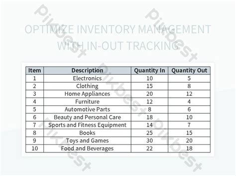 Optimize Inventory Management With In Out Tracking Excel Template Free Download Pikbest