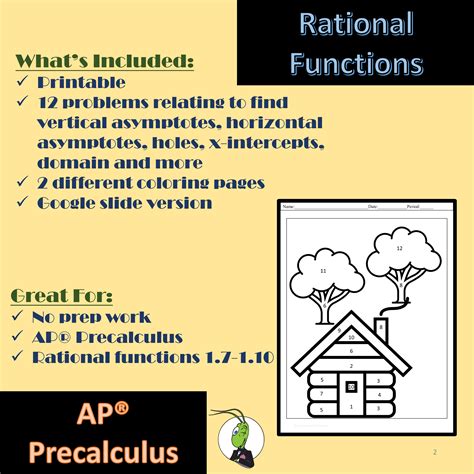 Ap Precalculus Rational Functions Color By Number 17 110 Made By