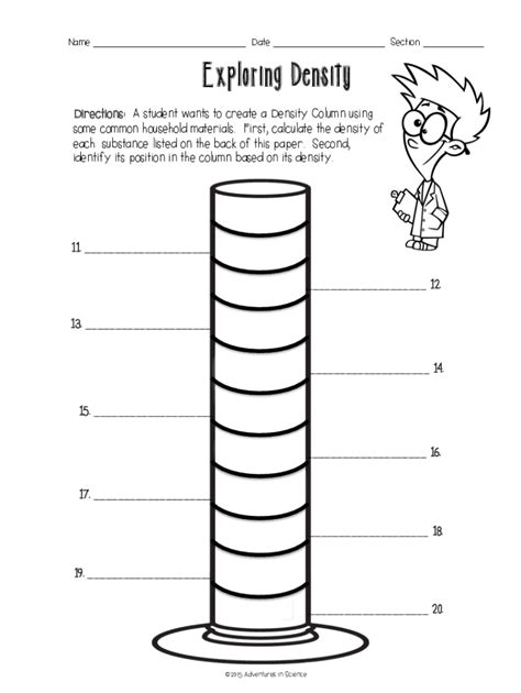 Fillable Online Density Column Worksheet De 6 Fax Email Print Pdffiller