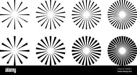 Radial Circle Lines Circular Radiating Lines Geometric Element Sun Star Rays Symbol Abstract