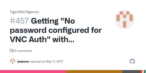 getting no password configured for vnc auth with password already set