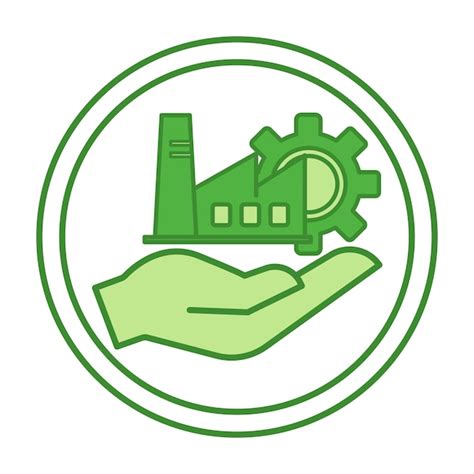 Premium Vector Green Responsible Manufacturing Icon