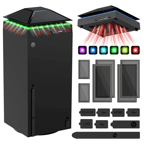 Вентилятор охлаждения игровой консоли со светодиодной лентой для Xbox ...