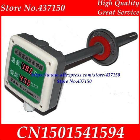 Rs485 0 5v 0 10v Led Display Duct Temperature And Humidity Sensor Duct Pipe Type Hygrometer