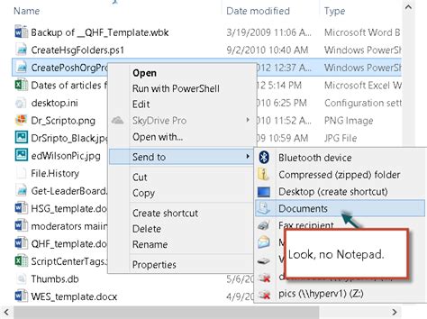 Weekend Scripter Create A Sendto Notepad Shortcut Scripting Blog Archived