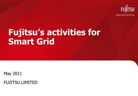Fujitsus Activities For Smart Grid