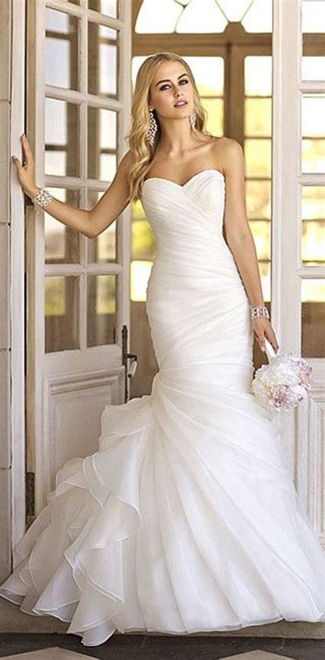 Sweetheart Neckline Ruched Bodices Mermaid Wedding Dressasymmetrical