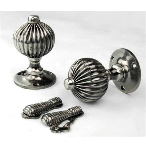 Vintage Regency Style Solid Brass Reeded Round Door Knobs Handles An Jonesandgrey