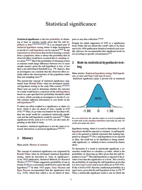 Statistical Significance 2 Role In Statistical Hypothesis Test Ing