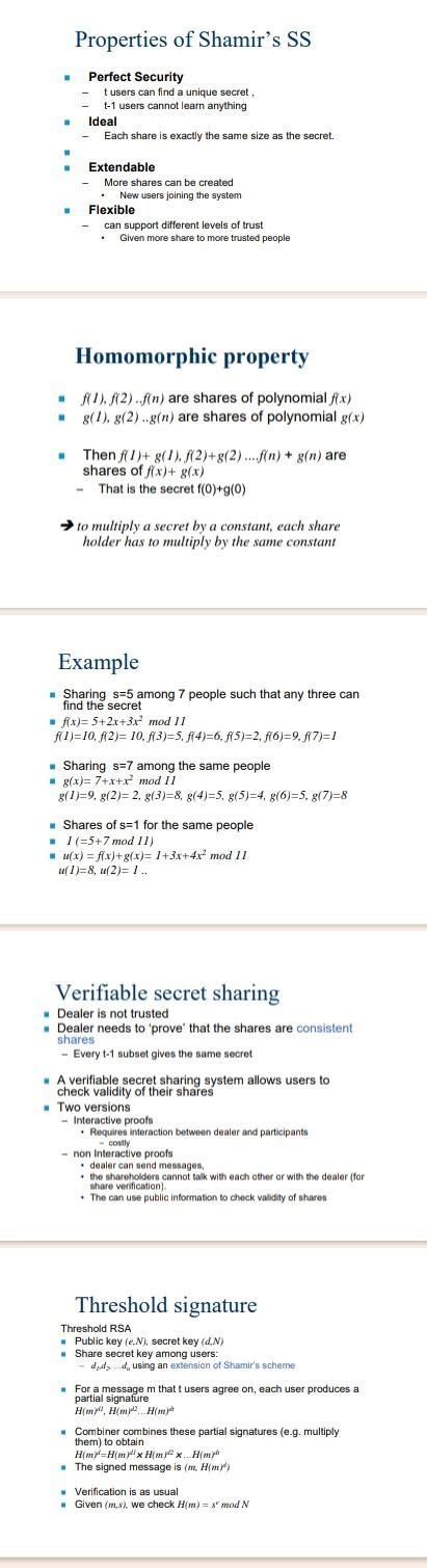 Solved 2 Task 2 Shamir Secret Sharing 3 Marks In This