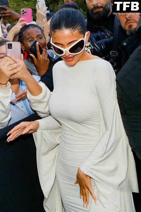 Kylie Jenner Flaunts Her Curves In A White Dress During Paris Fashion