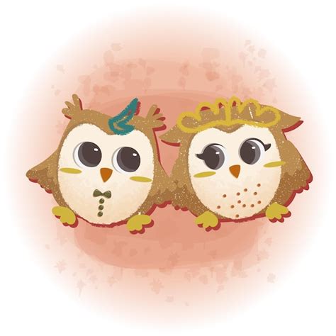 Premium Vector Couple Cute Owl For Valentines Day Lovers Graphic