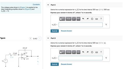 Solved Constants Part A The Voltage Pulse Shown In Figure Chegg