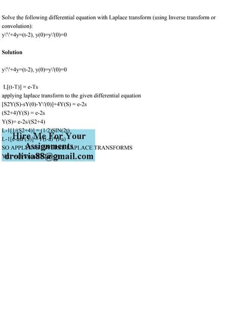 Solve The Following Linear First Order Differential Equations X Pdf