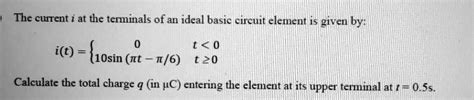 solved the current i at the terminals of an ideal basic circuit