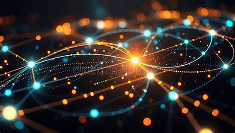 Abstract Network Lights Interconnected Nodes Glow Stock Illustration Illustration Of Modern