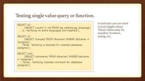 Unit Testing Postgres With Pgtap Ppt Video Online Download