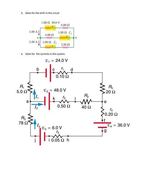 3 Solve For The Emfs In This Circuit 4 Solve For