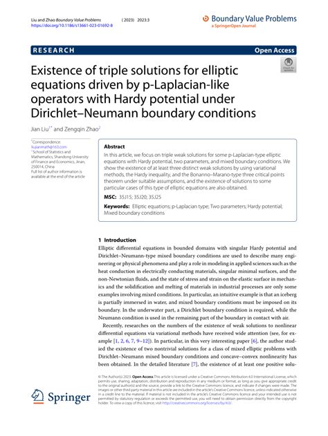 Pdf Existence Of Triple Solutions For Elliptic Equations Driven By P Laplacian Like Operators