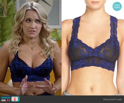 Wornontv Gabis Black And Blue Lace Bralette On Young And Hungry