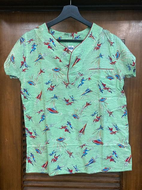 Vintage 1950s Deadstock Atomic Spaceship Rocket Cott… Gem