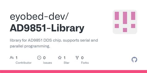 Github Eyobed Dev Ad9851 Library Library For Ad9851 Dds Chip Supports Serial And Parallel