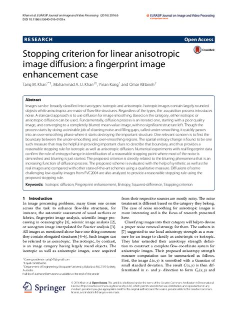 Pdf Entropy Based Stopping In Image Diffusion