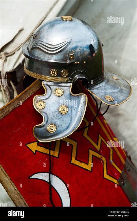 Roman Soldiers Helmet Cassis And Shield Scutum Ata Historical
