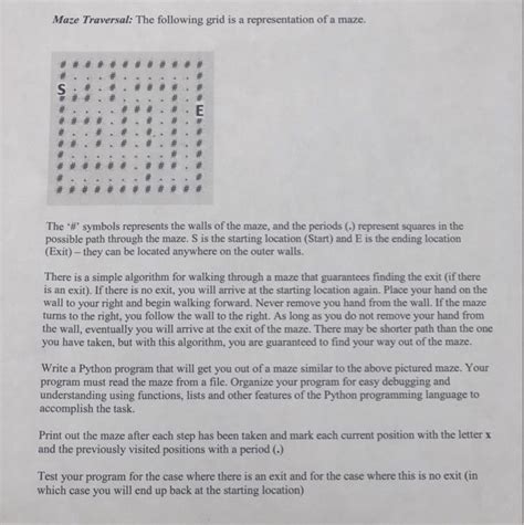 Maze Traversal The Following Grid Is A Chegg