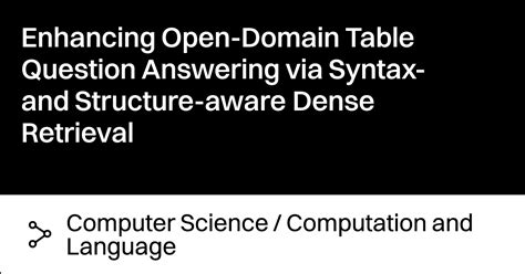 Summary Enhancing Open Domain Table Question Answering Via Syntax