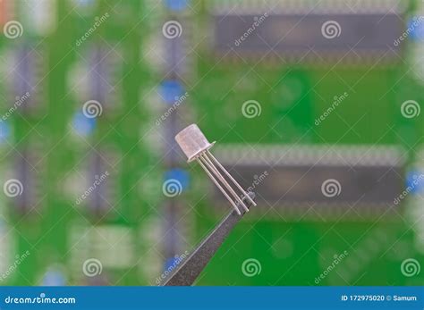 Composant électronique Organisé Avec Des Pincettes Photo Stock Image Du Outil Dispositif