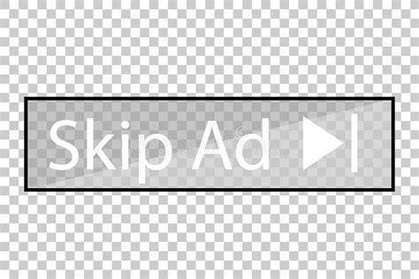 Simple Vector Button Skip Ad At Transparent Effect Background Stock