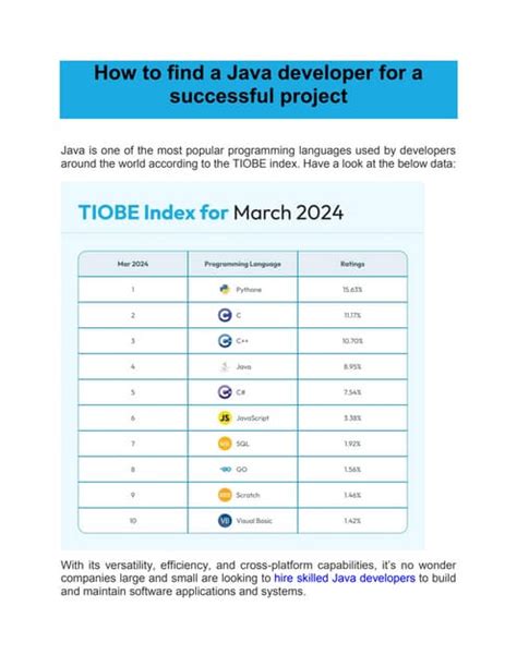 How To Find A Java Developer For A Successful Project Pdf