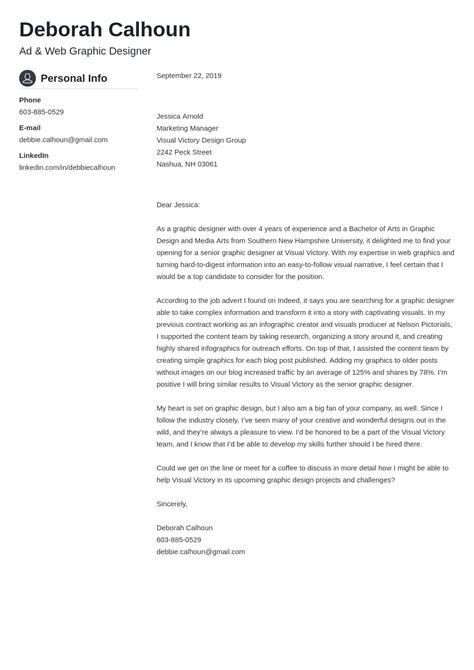 Graphic Design Cover Letter Sample