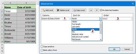Excel Sort Sort Data By Text Date Number Or Color