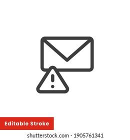 Warning Alert Message Icon Simple Line Stock Vector Royalty Free Shutterstock