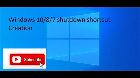 How To Create Shutdown Shortcut In Window 1087 Youtube