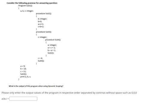 Solved What Is The Output Of This Program When Using