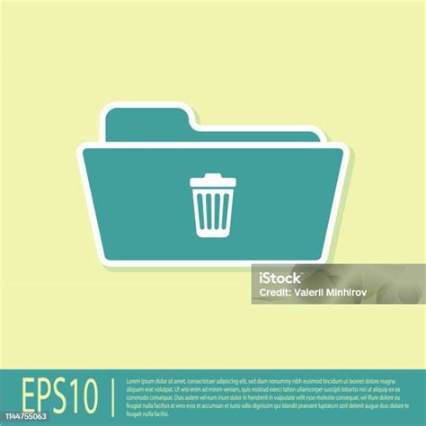 Green Delete Folder Icon Isolated On Yellow Background Folder With Recycle Bin Delete Or Error