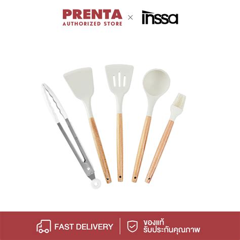 Prenta เครื่องครัว ซิลิโคน ด้ามไม้บีช ทนอุณหภูมิสูง พิเศษสำหรับทำอาหาร Cfll002 Shopee Thailand