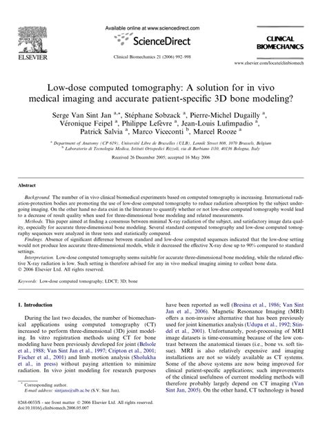 Pdf Low Dose Computed Tomography A Solution For In Vivo Medical Imaging And Accurate Patient